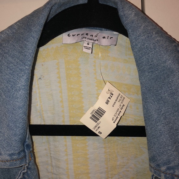 Current Air | Jackets & Coats | Nwt Current Air Lace Up Denim Jacket ...